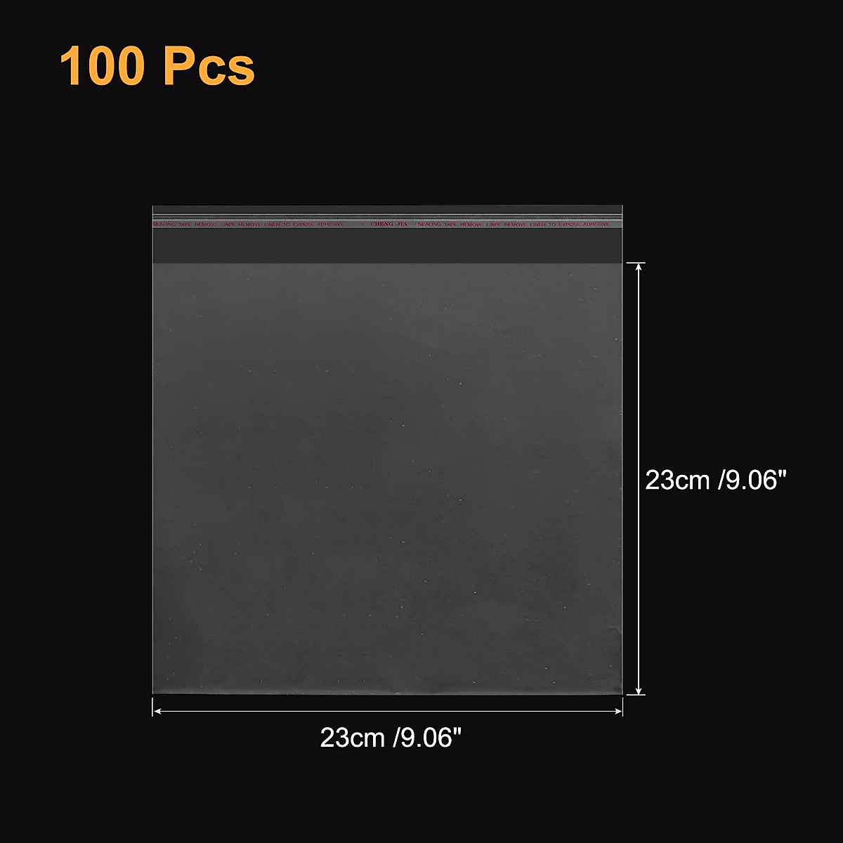 uxcell 100Pcs Clear Cello Bags, 9" x 9" Plastic Self Sealing OPP Cello Treat Bags Cello Poly Bags for Packing Cookies Candy Jewelry Gifts, Clear