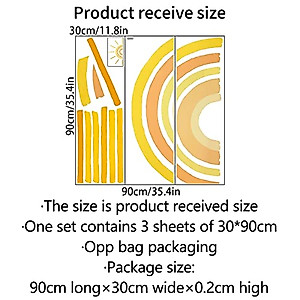 79.9X 42.1 Inch Boho Rainbow Wall Decals Removable Rainbow Wall Sticker Wall Art Vinyl Peel and Stick Rainbow Decals for Girls Kids Bedroom Nursery Playroom Decor