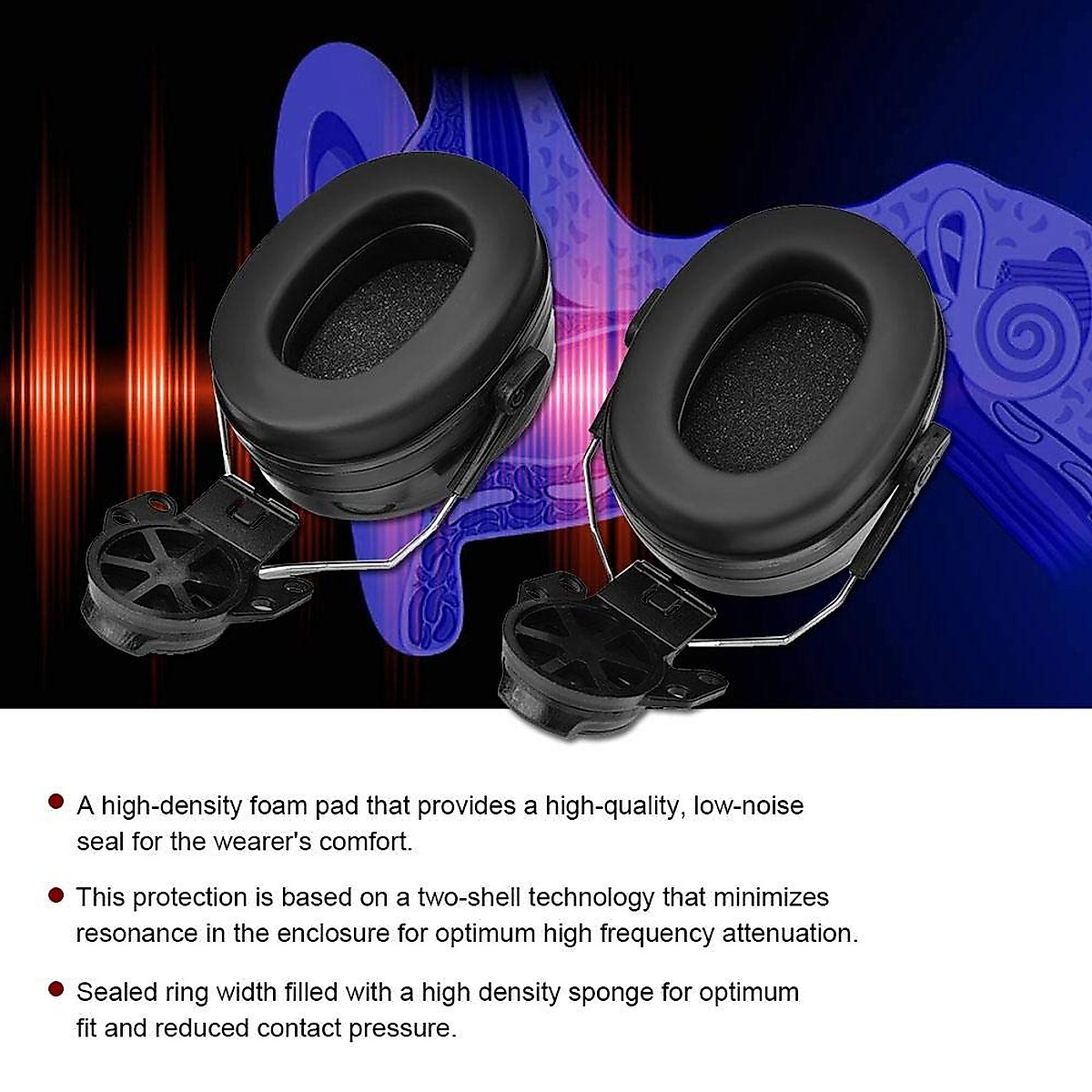 Dioche Foldable Ear Defenders, Noise Reduction Earmuffs with Soft Foam Ear Cups, Hard Hat Earmuffs for Hearing , Soundproof Earmuffs for Shooting, Construction, Yard Work, Firework