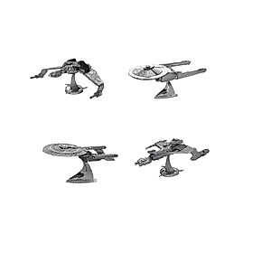 Metal Earth 3D Model Kits - Star Trek Set of 4 - USS Enterprise NCC-1701D - Klingon Vor'Cha Class - Klingon Bird-of-Prey - USS Enterprise NCC-1701