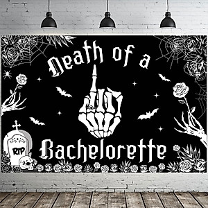 Wonmelody Death of A Bachelorette Banner Backdrop Decor Till Death Do Us Bachelorette Party Decor Rip Single Life Bachelorette Supplies for Bride or Die Gothice Wedding Bridal Shower Engagement
