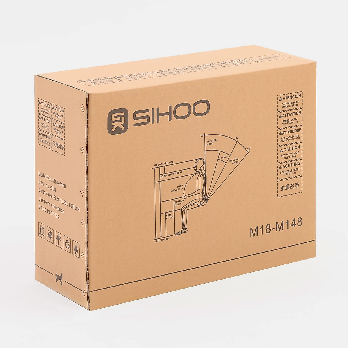 SIHOO Ergonomic Office Chair, Big and Tall Office Chair, Adjustable Headrest with 2D Armrest, Lumbar Support and PU Wheels, Swivel Computer Task Chair for Office, Tilt Function Computer Chair