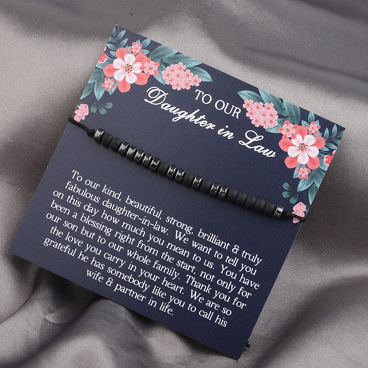 MAOFAED Daughter In Law Morse Code Bracelet To Our Daughter In Law Wedding Gift for Daughter In Law (daughter in law code br)