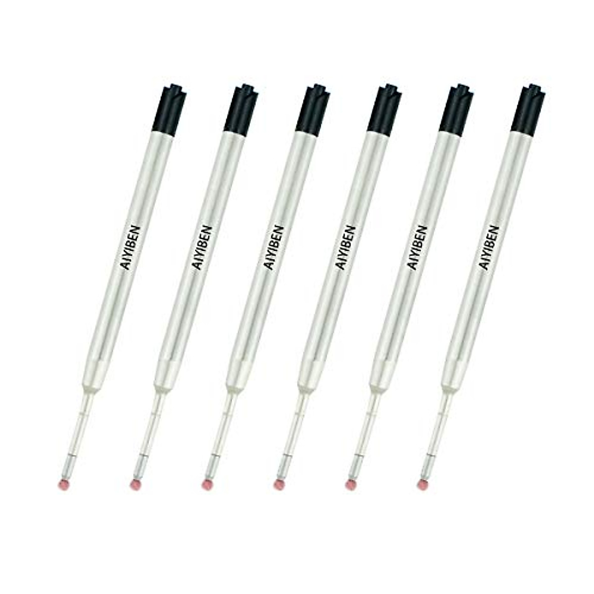 3.9'' Ballpoint Pen Refill, Replaced Stylus and Ballpoint Pen Metal Refill, Smooth Writing Ballpoint Pen Refill (Black, 6 Pack)