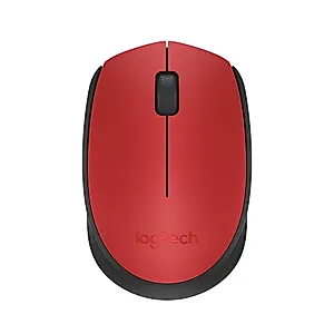 Logitech M170 Wireless Mouse for PC, Mac, Laptop, 2.4 GHz with USB Mini Receiver, Optical Tracking, 12-Months Battery Life, Ambidextrous - Red