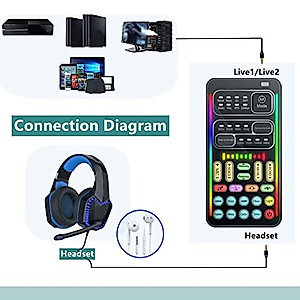 Voice Changer for PS4 PS5 Xboxone Switch Phone, 8 Sound Effects, Live Broadcast Card Gift Adults Kids, Handheld Mini Microphone Voice Changer Disguiser Modulator