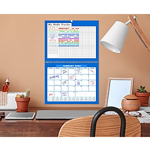 2024 Monthly Desktop/Wall Calendar/Planner - Habit Tracker - Daily, Weekly & Monthly Goal Motivational Habit Tracking Journal Inspirational - (Edition #06)