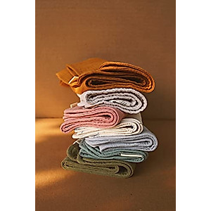 Marlowe & Co Organic Cotton Muslin Baby Blanket with Snap Closure, 100% Organic Cotton Muslin Lovey Blanket with Holder, Blanket Only (Floral Vanilla)