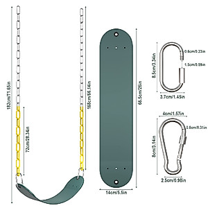 AGPTEK EVA Soft Plastic Swing Set, Seat with 66 Inch Heavy-Duty Rust-Resistant Chains, Suitable for Kids and Adults up to 250 lbs for Outdoors, Playground, Jungle & Gym