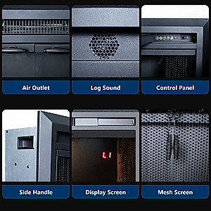 Velaychimney Electric Fireplace Insert, 36 Inches Recessed Fireplace Heater with Adjustable Flame and Top Light Colors, Fire Crackling Sound, Remote Control, Timer, 750W/1500W, Black