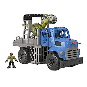 Imaginext Jurassic World Dominion Break Out Dino Hauler Vehicle with T. Rex Dinosaur 5-Piece Playset for Ages 3+ Years
