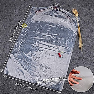 Bezall 10Pcs Plastic Clear Garment Bags, Dry Cleaner Suit Clothes Dustproof Cover Storage Bags (60 x 90cm)