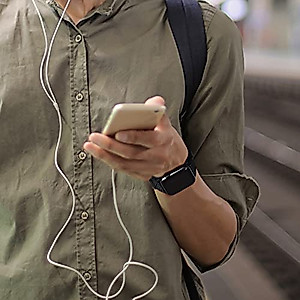 Nereides Compatible with Apple Watch Band Series 8/7/6/5/4/3/2/1/SE, Nylon Sports Strap with Woven Design for 42mm/44mm/45mm 38mm/40mm/41mm ( L, Black)