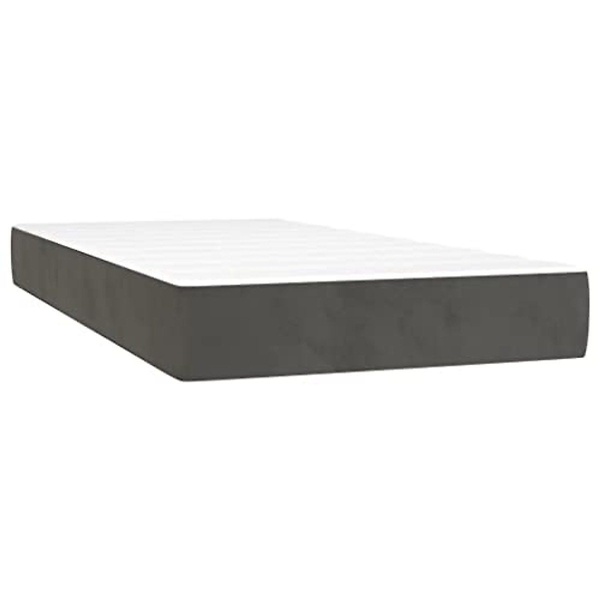 vidaXL Box Spring Bed with Mattress Home Bedroom Mattress Pad Single Bed Frame Base Foam Topper Furniture Dark Gray 39.4"x74.8" Twin Velvet