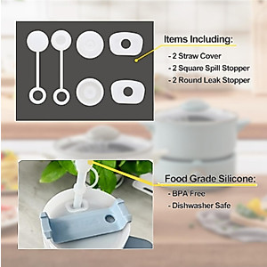 Silicone Straw Covers Cap, Compatible with Stanley Cup 1.0/2.0 40oz/30oz, Dust-Proof Tumbler Accessories (H1.0&2.0 clear, 6PC)