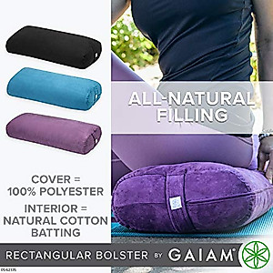 Gaiam Yoga Bolster Rectangular Meditation Pillow, Teal, 25 x 12 x 5