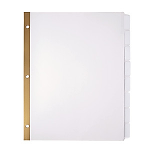 Office Depot Plain Dividers With Tabs And Labels, White, 8-Tab, Pack Of 25 Sets, 11354