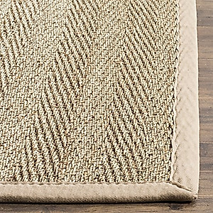 Safavieh Natural Fiber Collection 10' x 14' Beige NF115A Border Herringbone Seagrass Area Rug