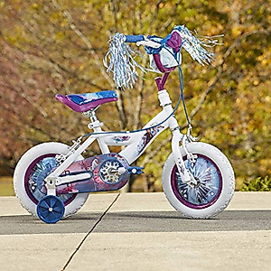 Huffy Frozen 2 Kid Bike, Training Wheels, Streamers & Basket Included, 12 inch