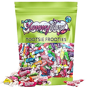 Tootsie Frooties Candy - 10 Assorted Flavors of Tootsie Frooties Fruit Chews, Tootsie Roll Flavored Variety Mix of Individually Wrapped Taffies - Gluten-Free - 1 LB Bulk Candy