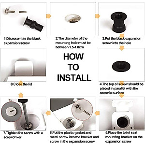 Toilet Seat Screws Toilet Seat Hinges Bolt Expanding Rubber Top Nuts Screw Fixings Fix WC Blind Hole Fittings