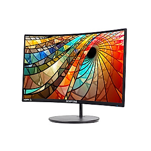 Sceptre 27" Curved 75Hz LED Monitor C278W-1920R Full HD 1080P HDMI DisplayPort VGA Speakers, Ultra Thin Metal Black, 1800R immersive curvature, 2018,Metallic Black