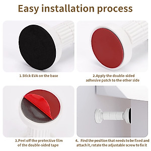 Purkyoolar 2pcs Adjustable Bed Frame Anti Shake Tool, Headboard Stopper, Headboard Bumper No More Creaking, Suitable for Room Doors,beds, cabinets, Sofas (White, 3.66-4.37inch)