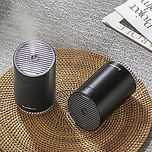 HomBreez Mini Humidifier, Cool Mist Humidifier for Baby, 320ml Small Air Humidifier for Bedroom Plants Indoor, Portable Humidifier for Car Outdoor, 2 Mist Mode with LED Light and Auto Shut-Off (Black)