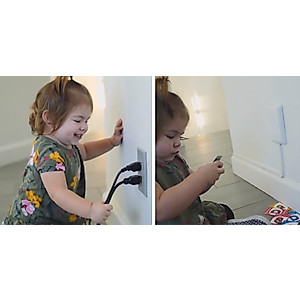 Sleek Socket No Shock Child Protector, Outlet & Plug Concealer with Protective Cord Clips, 8-Foot Flat Extension Cord with Multiple Outlets, Baby Proofing Outlet Cover, No Access To Dangerous Cords