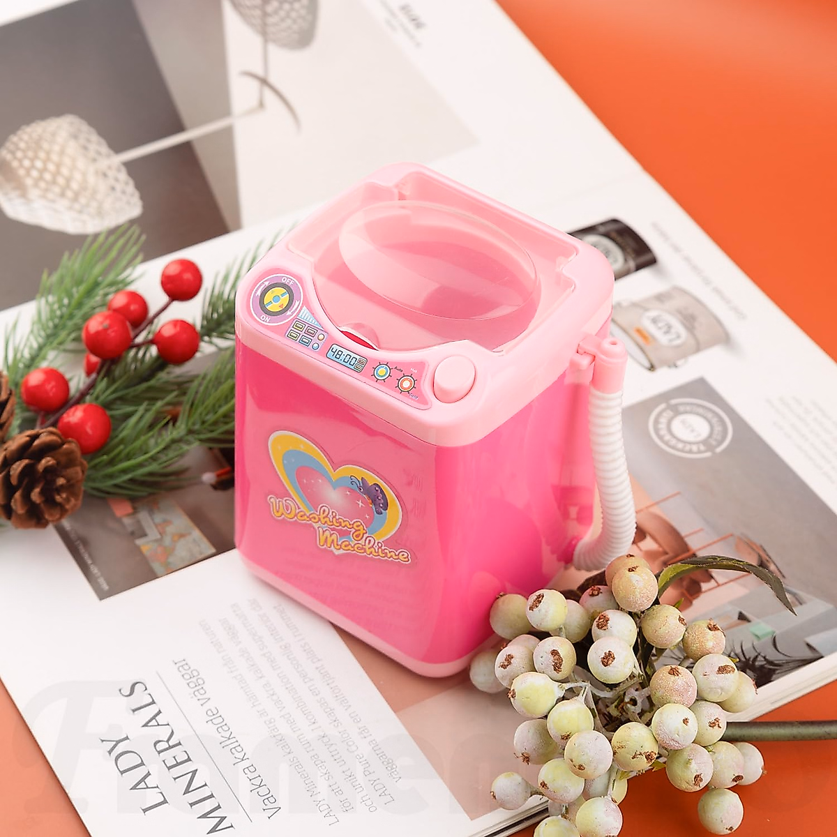 Framendino, Pink Makeup Brush Sponge Washing Machine Automatic Drying Puff