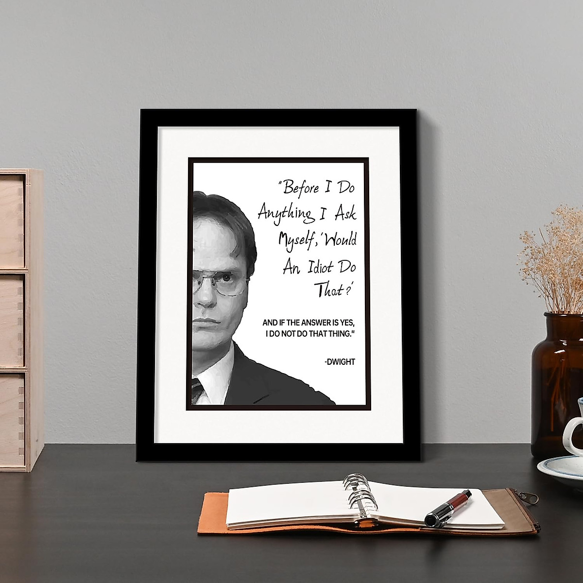 Homazing The Office Gifts - Dwight Schrute Poster with Frame 8x10 - Funny Wall Art for Office, Apartment, Funy Decor for Men Women Colleagues Coworkers The Office Fans