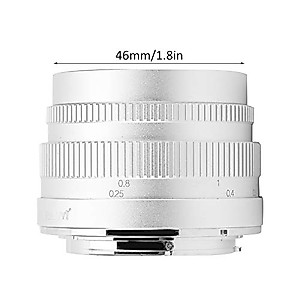 Camera Lens 35mm F1.2 Large Aperture Portrait Manual Lens for Canon M3/M5/M6/M6 II/M10/M100/M50 Large Aperture Lens(Silver)