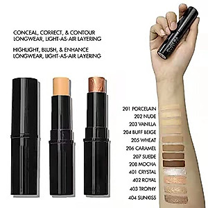 2 Pack PHOERA Contour Stick, Shading Contour Stick for Makeup that Effortlessly Covers Contours Soft Matte Foundation Stick Full Coverage Waterproof.(207# Caramel&208# Espresso)