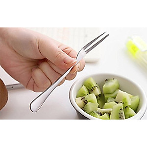 Hosybal Crab Stainless Steel Forks,Escargot Forks 2 Prong Tasting Appetizer Forks Portable Cocktail Salad Fruit Forks for Party Travel,Set of 10, 5 Inches (10 Pcs)