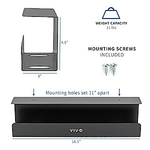 VIVO Under Desk 17 inch Cable Management Tray, Power Strip Holder, Cord Organizer, Wire Tamer for Office and Home, Black, DESK-AC06-1C