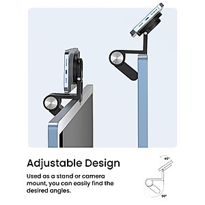 SODI Continuity Camera Mount for Desktop Monitor & iMac - iPhone Webcam Mount for MacBook with Mag-Safe Compatible, Tilt for Desk View, Magnetic Phone Stand for iPhone 15/14/13/12, Mac OS Ventura