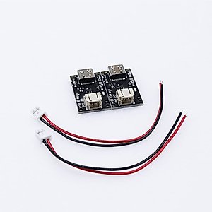 Treedix 2pcs Type C USB LiPo Battery Charger Board with Battery Protection JST Socket with LED Indicator Charging Rate Adjustable Automatic Power-Down