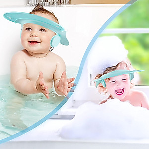 Baby Shower Cap Baby Hair Washing Bath Cap Safe Silicone Protection Bath Cap Soft Adjustable Visor Hat for Protector Head Eye Ear Shampoo Caps for Toddler Baby Kids Children