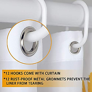 VOZUKO 4pcs Wednesday Shower Curtain Set, Wednesday Girl Bathroom Rugs, Including Waterproof Shower Curtain,Non-Slip Rug, Toilet Lid Cover, Bath Mat and 12 Hooks, 72x72in