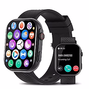 BYBUKCKR Smart Watch for Men Women (Answer/Make Call), 2" Smartwatch for Android Phones and iPhone Compatible, IP68 Waterproof Fitness Watch with Heart Rate Monitor Blood Oxygen Sleep Tracker, Black