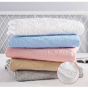 Ricka Waterproof Quilted Fitted Mattress Pad Fleece Mattress Cover Protector Mattress Topper Stretches up to 12 Inches Deep Coffee 46"x78" Inch
