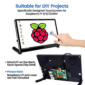 WIMAXIT 10.1" Raspberry Pi Touch Screen Portable Monitor, 1024X600 IPS Mini Small HDMI Display for Raspberry Pi 5 4 3 2 Zero B+ Model B Xbox PS4 iOS Windows 7/8/10, No Driver Required