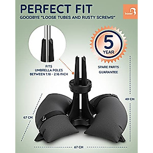 Baser Patio Umbrella Base w. fillable Sandbag Weights 110 LBS, up to 11.5 ft Patio Umbrella, Made of Recycled Materials in Denmark