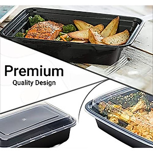 Neez 32oz [30 Pack] Meal Prep Containers 1 Compartment, Takeaway Food Prep Box with Lids, Reusable, Microwaveable & Freezable, Food Storage Sets, BPA Free Plastic
