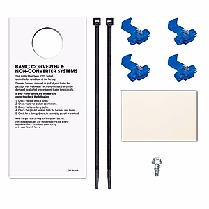 CURT 59187 Powered 3-to-2-Wire Splice-in Trailer Tail Light Converter Kit, 4-Pin Wiring Harness