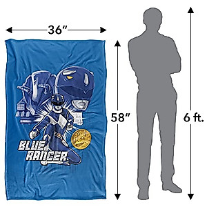Power Rangers Blue Ranger Silky Touch Super Soft Throw Blanket 36" x 58"