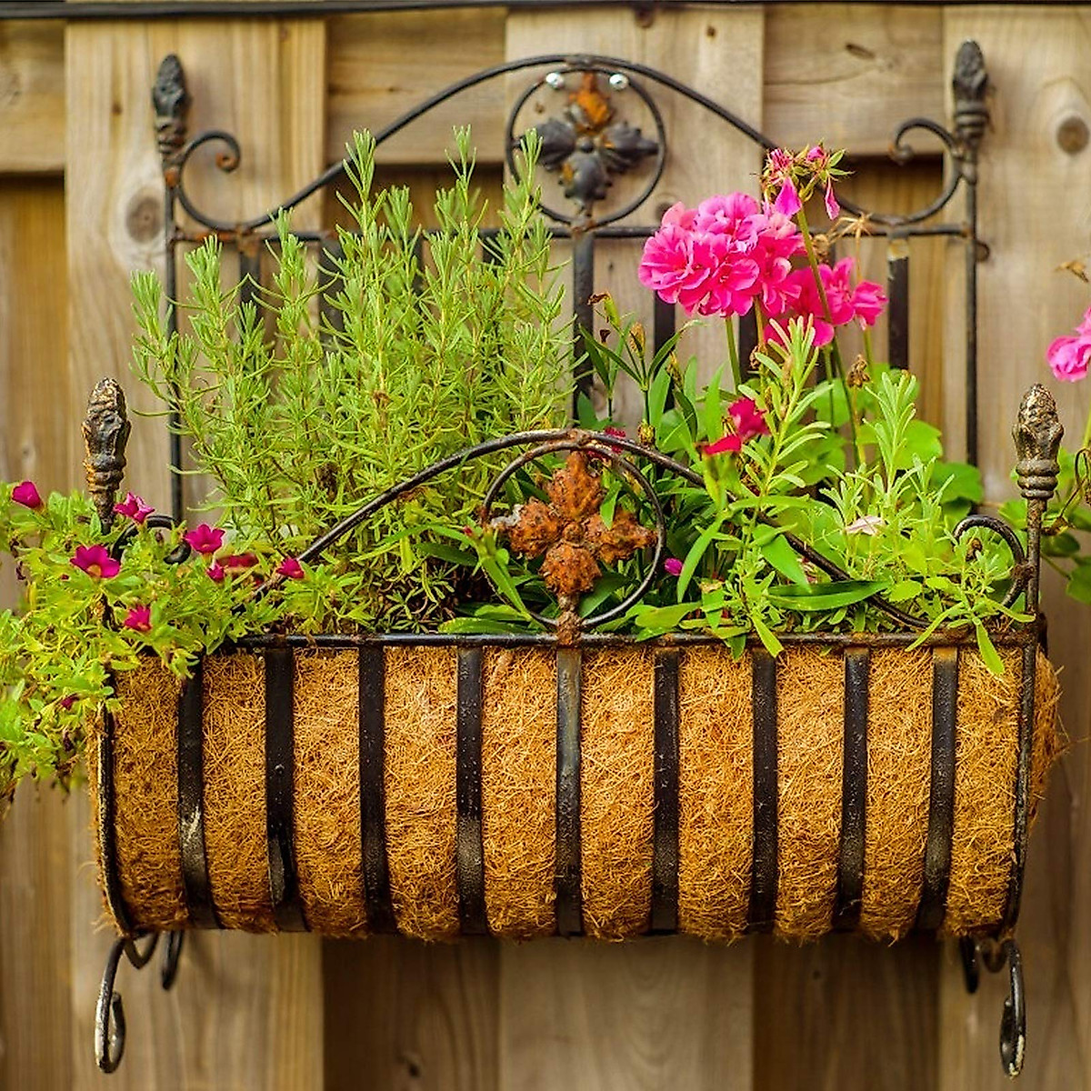 ANPHSIN 3 Pack Coco Liners for Window Planter Box - 24 Inch 100% Natural Coconut Coir Fiber Liner Replacement for Deck Flower Box, Garden Railing Fence Trough, Wall Planter Basket, Vegetables Pot