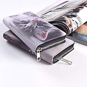 Cute Kitty Cartoon PU Leather Wallet Cash Coin Long Purse Card Holder for Women & Girls (Style#4)
