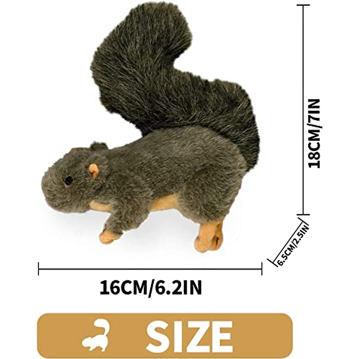 ALL FOR PAWS Classic Squirrel Pet Toys, Small