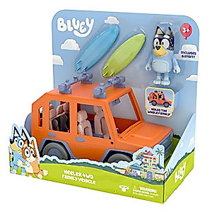 Bluey, 4WD Family Vehicle, with 1 Figure and 2 Surfboards | Customizable Car - Adventure Time | for Ages 3+, Multicolor, 13018